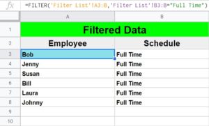 Using the FILTER function in Google Sheets (Single or multiple conditions)