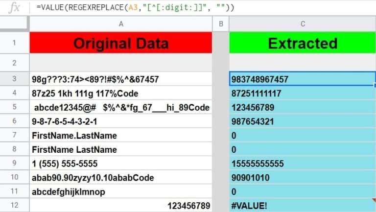 All the ways to extract text or numbers from a string in Google Sheets