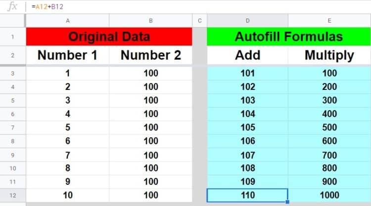 How to repeat a formula in Google Sheets- Example using addition and multiplication- Part 2 ...