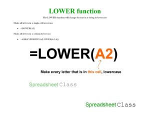 LOWER function Cheat Sheet for Google Sheets | Spreadsheet Class