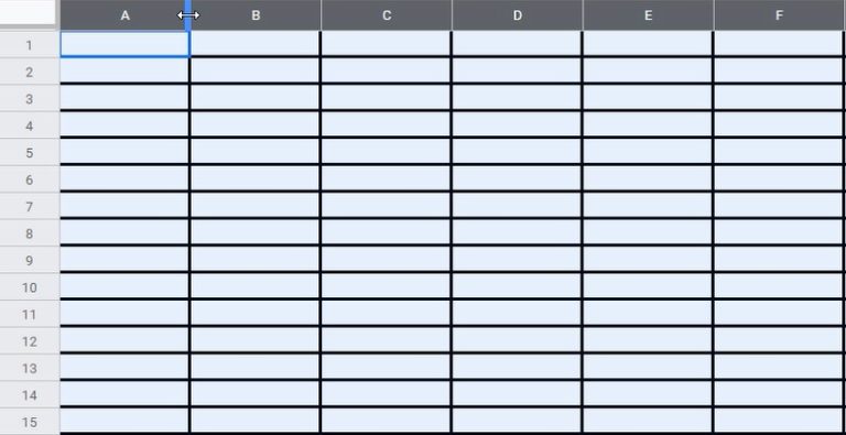 Distribute columns evenly / make columns the same width in Google Sheets
