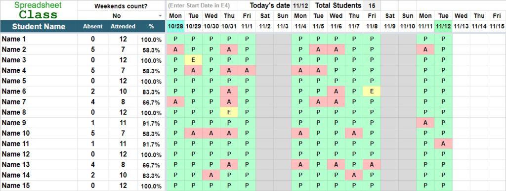 Google Sheets Templates for Teachers