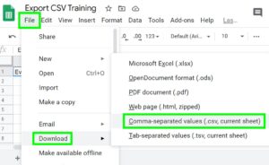 How to export / create a CSV in Google Sheets (Download as CSV)