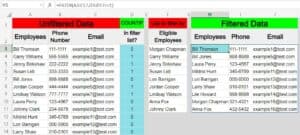 How to filter based on a list in Excel