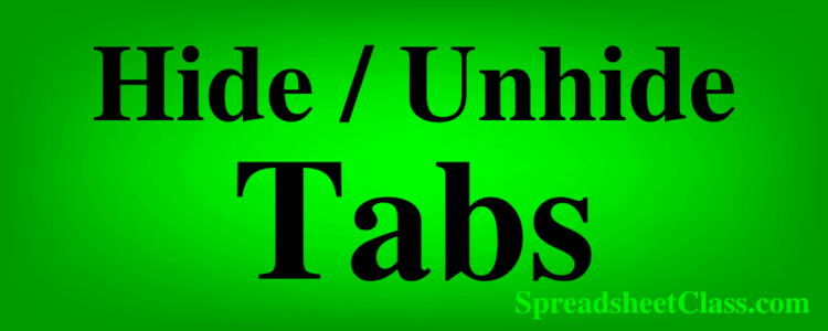 How to hide and unhide tabs in Google Sheets