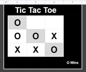 Tic Tac Toe Game Template for Google Sheets