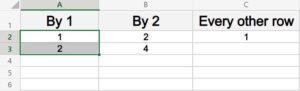 How to automatically create a series of values in Excel