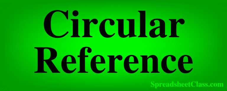 How to fix a circular reference error in Excel