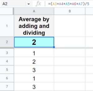 How to average in Google Sheets (AVERAGE function + mathematical method)