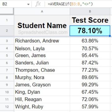 How to average in Google Sheets (AVERAGE function + mathematical method)