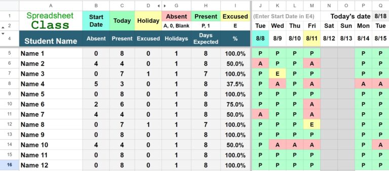 Google Sheets Templates for Teachers