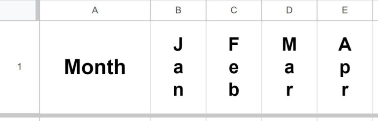 How to rotate text (make text vertical + more) in Google Sheets
