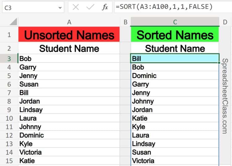 How to use the SORT & SORTBY functions in Excel
