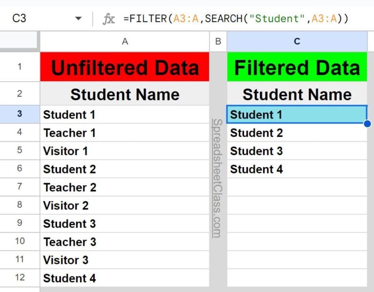 Filter where cells contain / do not contain criteria in Google Sheets