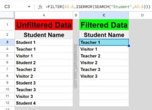 Filter where cells contain / do not contain criteria in Google Sheets