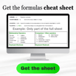 Free Google Sheets Cheat Sheet NEW image displaying the cheat sheet for linking | Spreadsheet Class