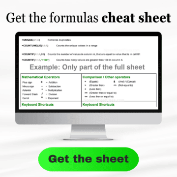 Free Google Sheets Cheat Sheet NEW image displaying the cheat sheet for ...