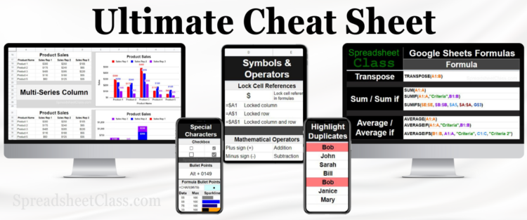 Ultimate cheat sheet for Google Sheets package | Spreadsheet Class