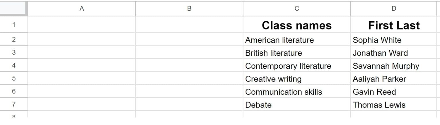 Insert one or multiple columns in Google Sheets