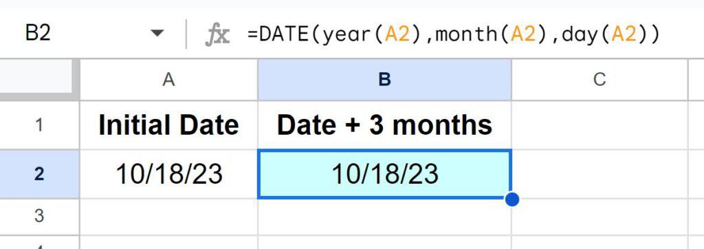 Add or subtract days, months, or years to/from a date in Google Sheets