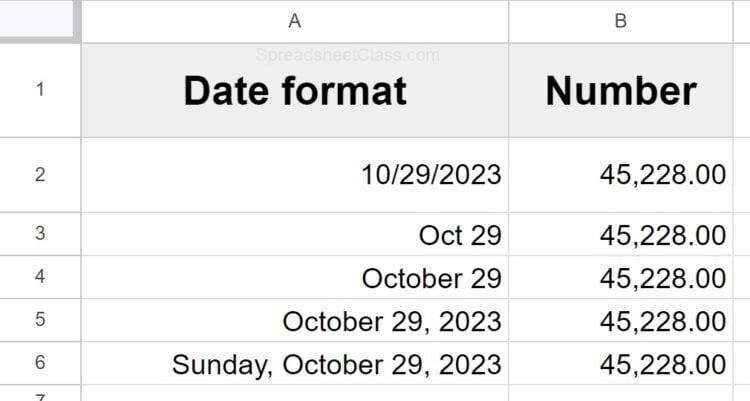 How to convert dates to numbers in Google Sheets