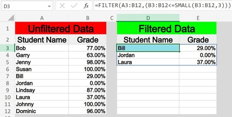 Using the FILTER function in Excel (Single or multiple conditions)