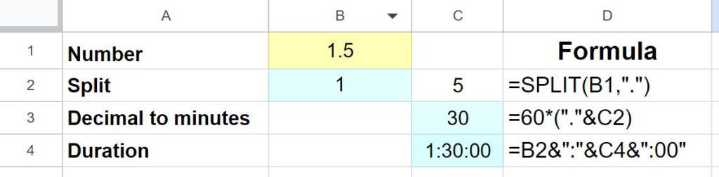Alternate method for converting numbers to time in Google Sheets | Spreadsheet Class