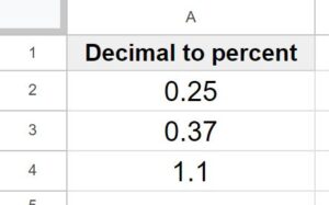 2 ways to convert decimal to percentage in Google Sheets