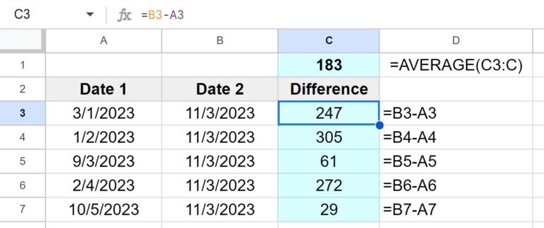 Calculate days between dates (& days elapsed from row to row) in Google ...