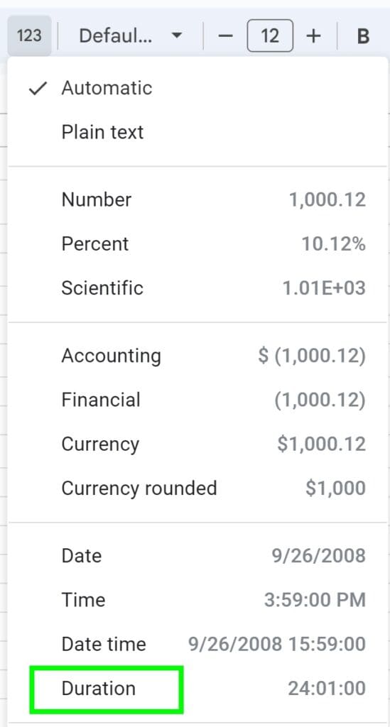 Using Duration Format In Google Sheets