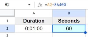 Convert between duration, hours, minutes, and seconds in Google Sheets