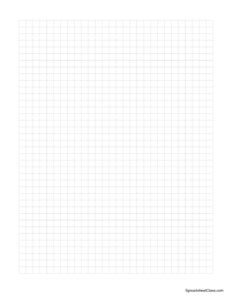 Light line graph paper medium size squares | Spreadsheet Class