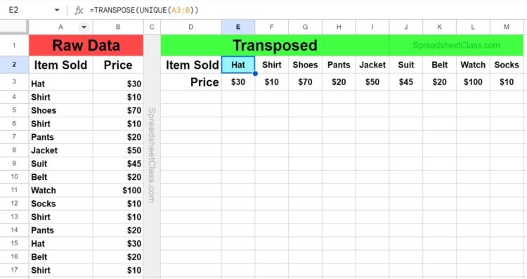 Removing Duplicates From Data That Is Transposed From A Column To A Row