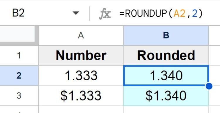 All the ways to round numbers in Google Sheets (ROUND, ROUNDDOWN, ROUNDUP)