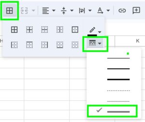 How to underline text and cells in Google Sheets