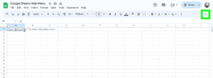 Hide or show the toolbar menu in Google Sheets